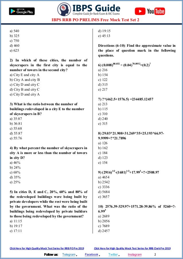 IBPS RRB PO Mock Test PDF-2