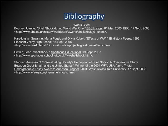 IB Psychology- 20th Century Events WWI ShellShock. | PPT