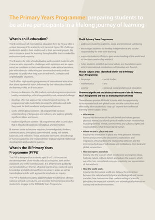 IB PYP brochure | PDF