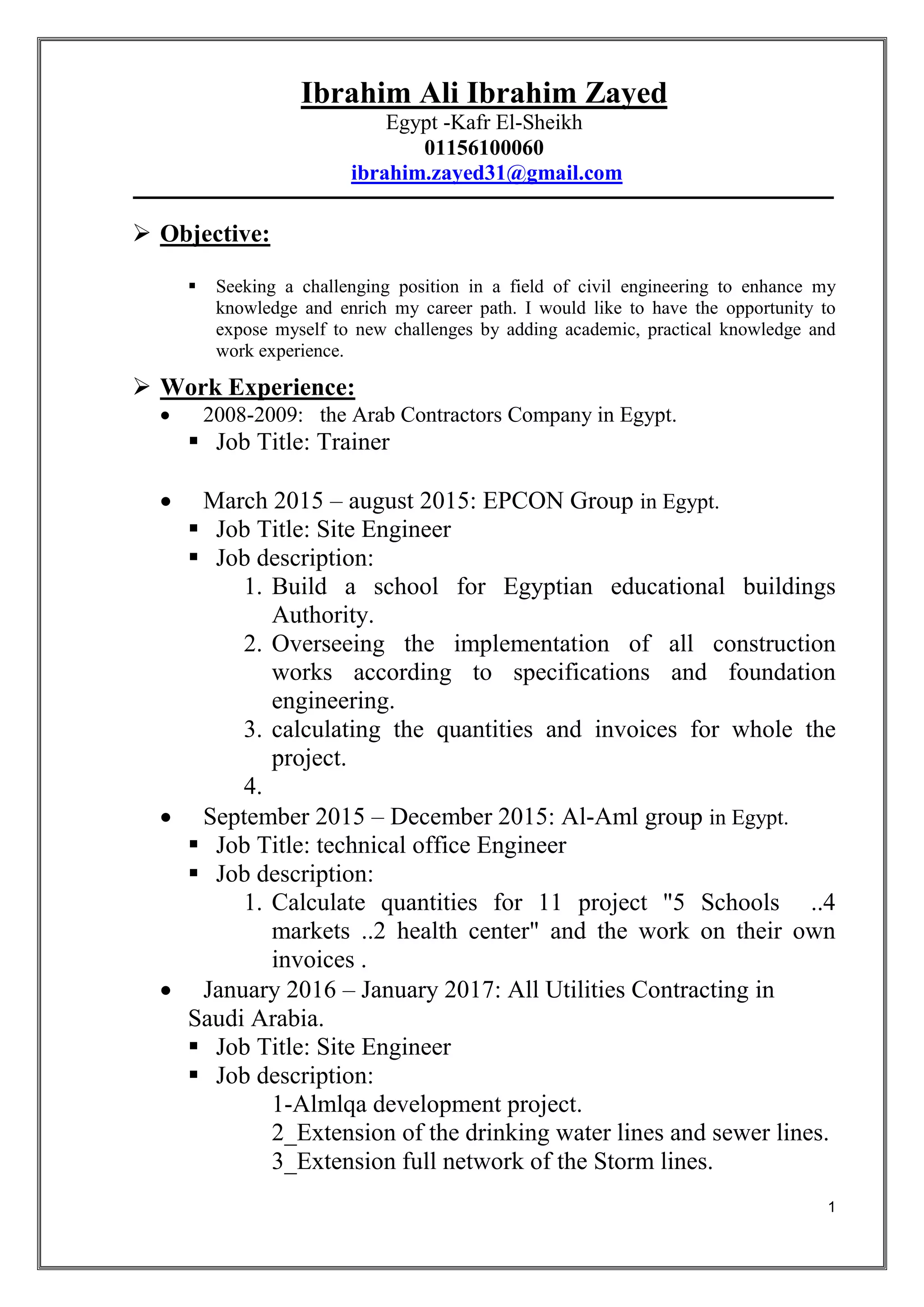 Ibragim zayed cv english | PDF