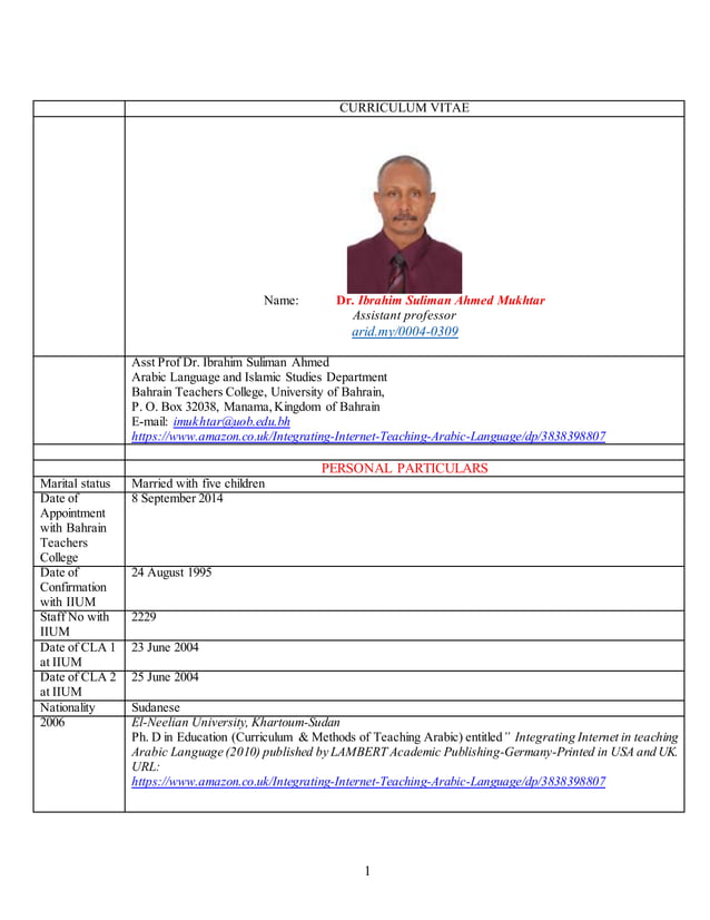 Ibrahim Suliman Ahmed Mukhtar C.V | PDF