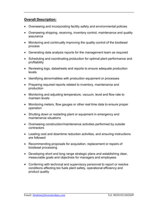 Ibrahim Farouk Biodiesel Expert | PDF