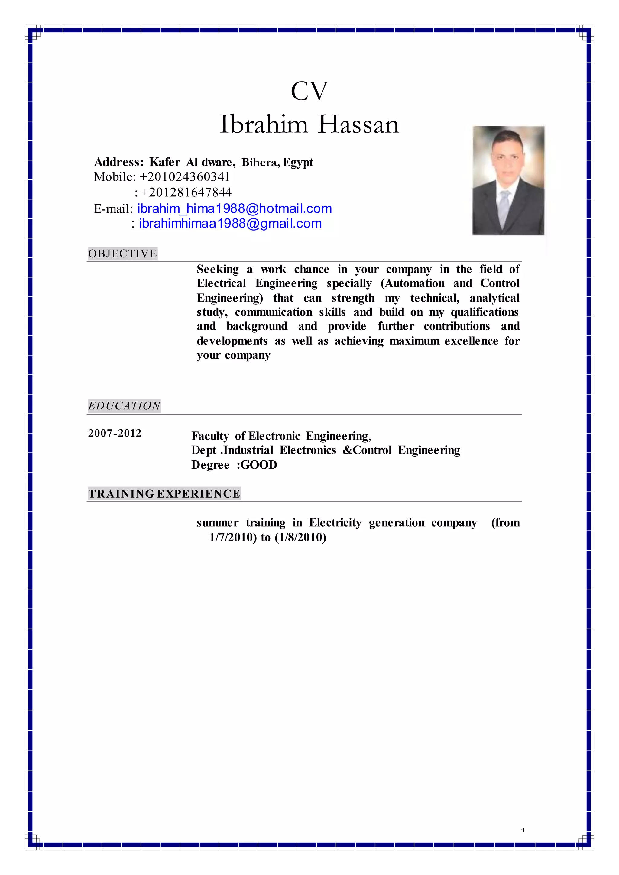 Ibrahim hassan cv | PDF