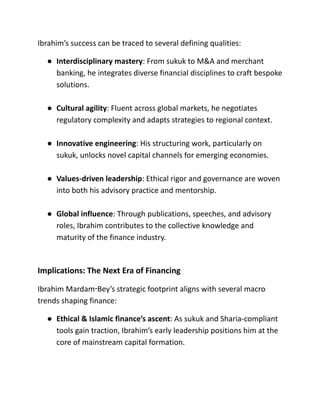 Ibrahim Mardam-Bey: Shaping Global Finance Through Innovation | PDF