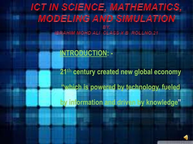 ch3 ict in science mathematics modelling and simulisation | PPT