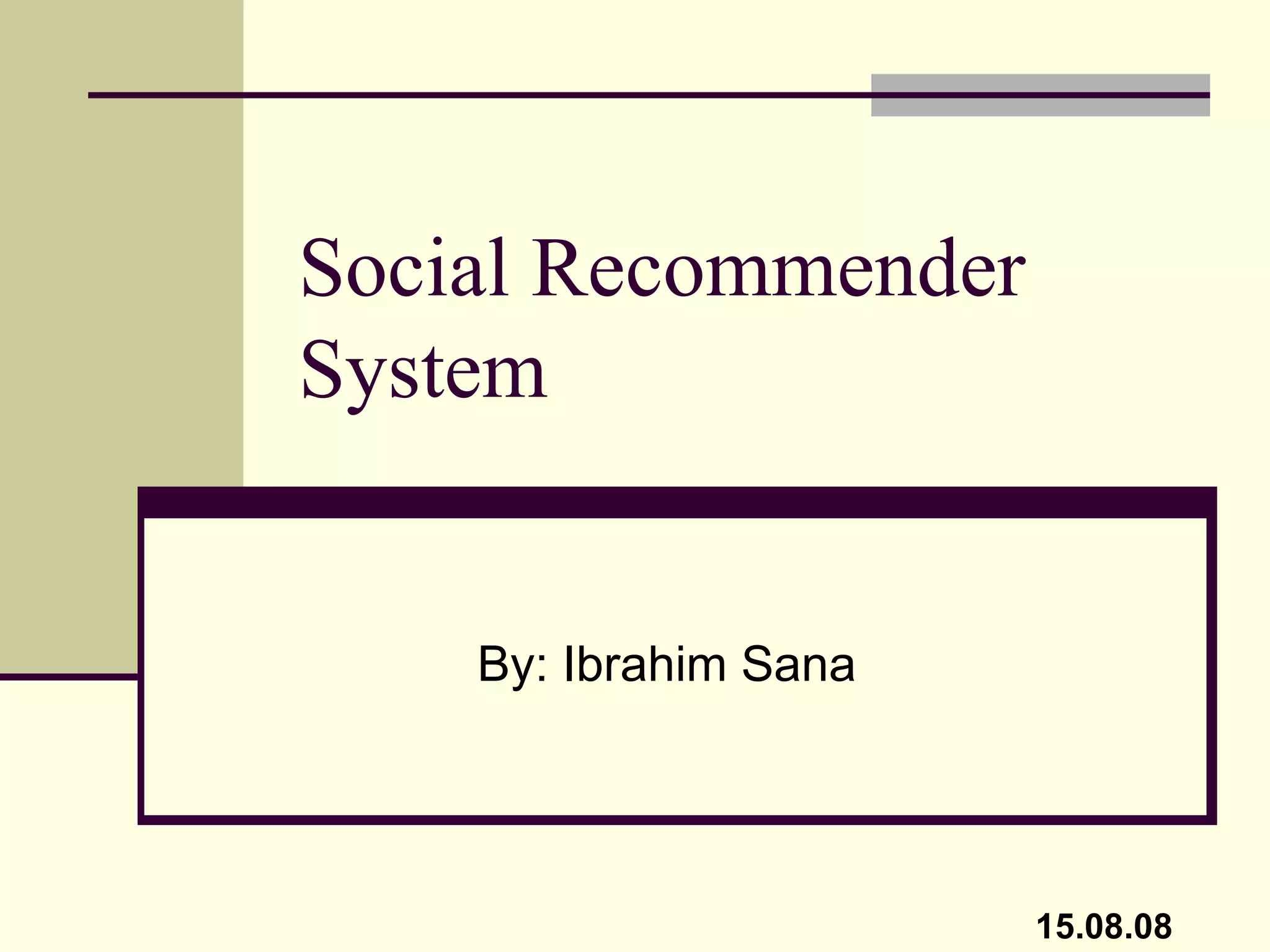 Social Recommender Systems | PPT