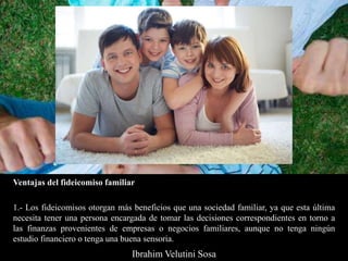 Ibrahim Velutini Sosa - Fideicomisos Familiares, Protección de Los ...