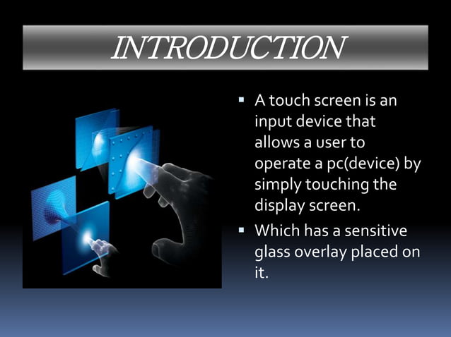 touch screen technology | PPT