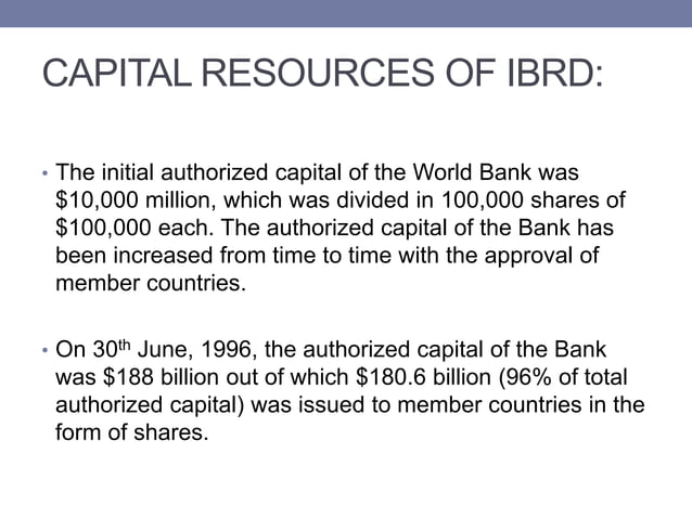 International Bank for Reconstruction and Development | PPT