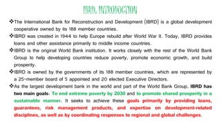 IBRD: International Bank for Reconstruction and Development | PPTX