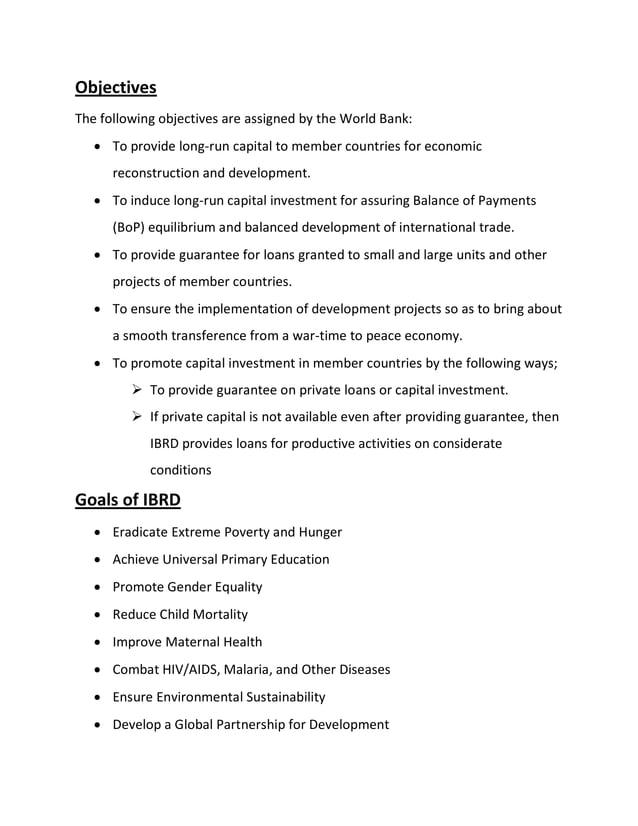 International Bank for Reconstruction and Development (IBRD) | PDF