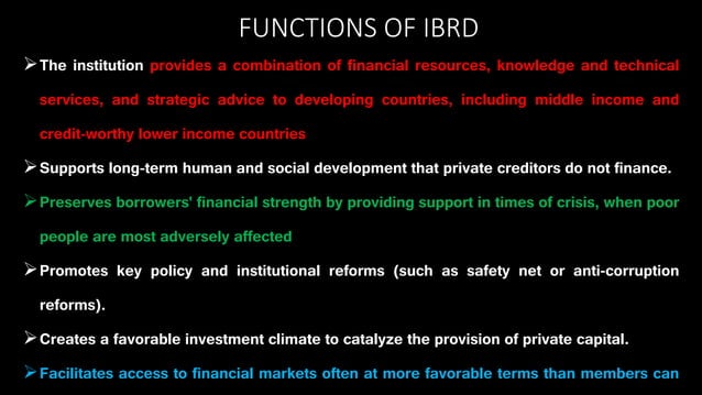 International Bank of Reconstruction and Development | PPT