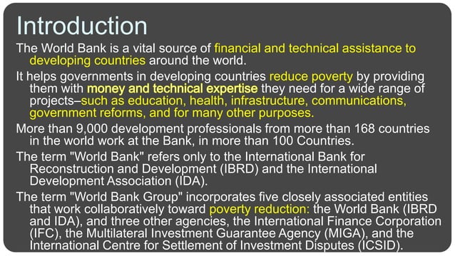 International Bank for Reconstruction and Development (IBRD) | PPTX