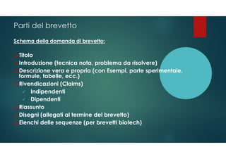 I brevetti: aspetti scientifici e burocratici | PDF
