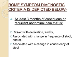 IRRITABLE BOWEL SYNDROME(IBS) WITH NURSING MANAGEMENT | PPTX