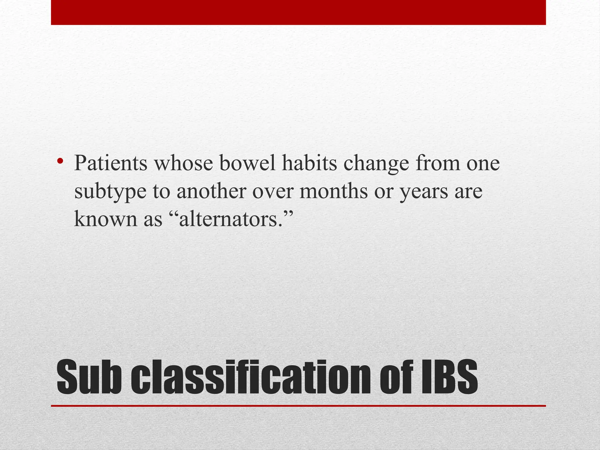 Update Management of Irritable Bowel Syndrome | PPT