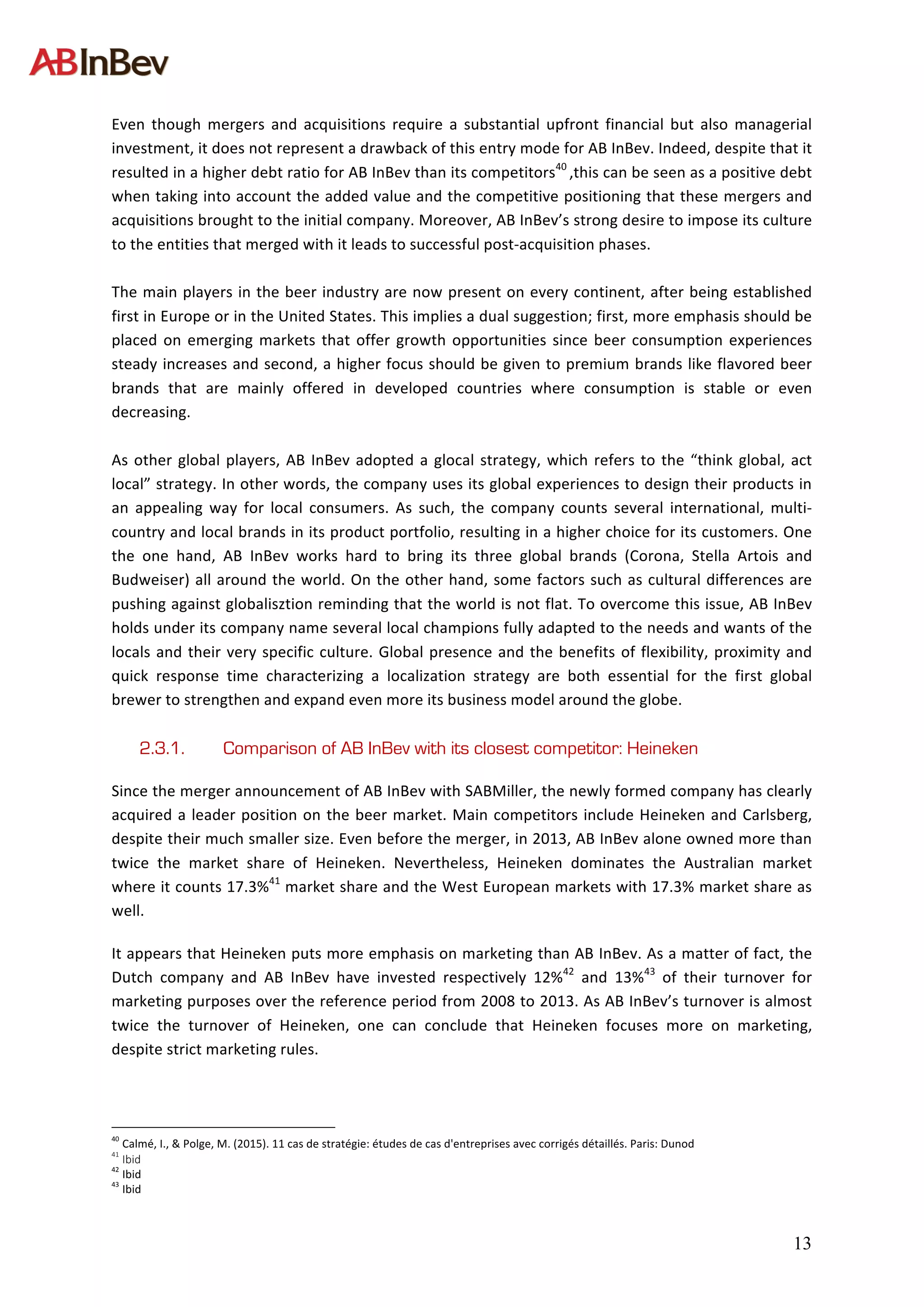 Ab InBev Internationalisation Strategy | PDF