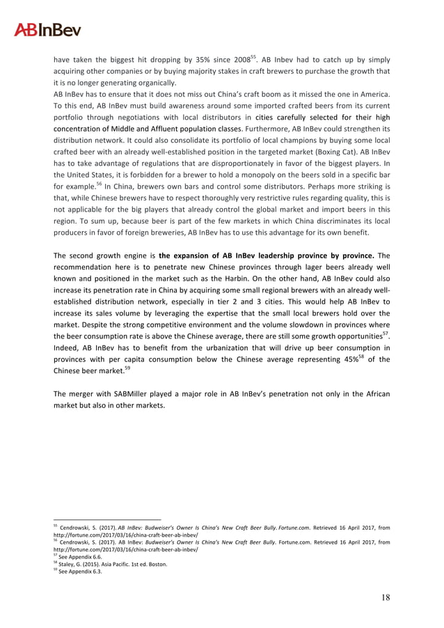 Ab InBev Internationalisation Strategy | PDF