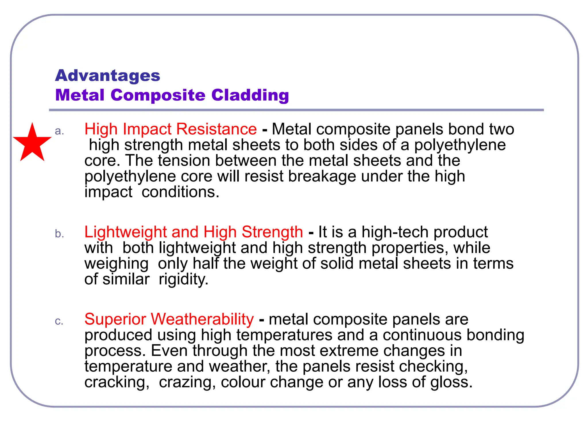 CONSTRUCTION TECHNOLOGY V - METAL COMPOSITE CLADDING NON-METAL CLADDING ...