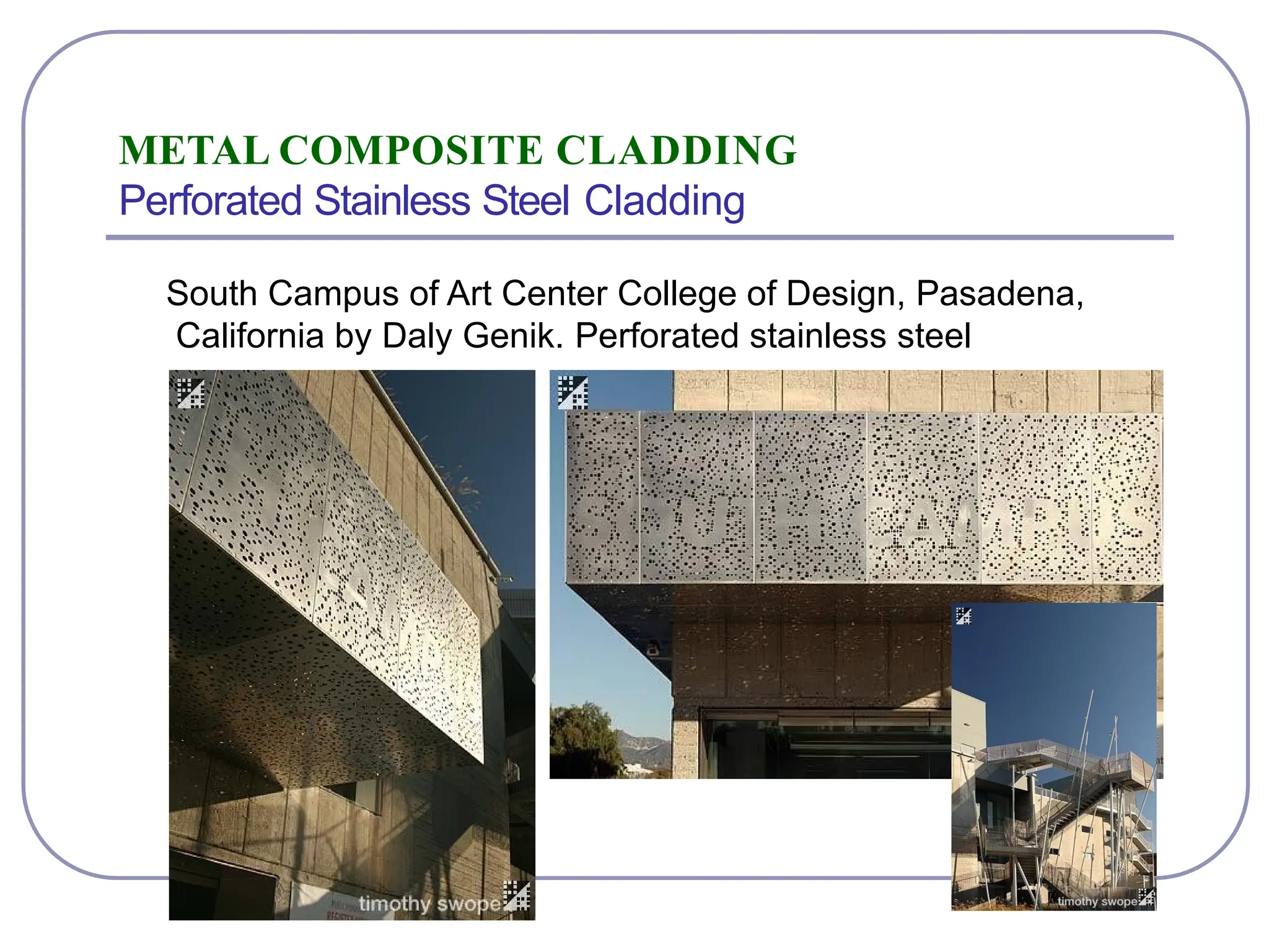 CONSTRUCTION TECHNOLOGY V - METAL COMPOSITE CLADDING NON-METAL CLADDING ...