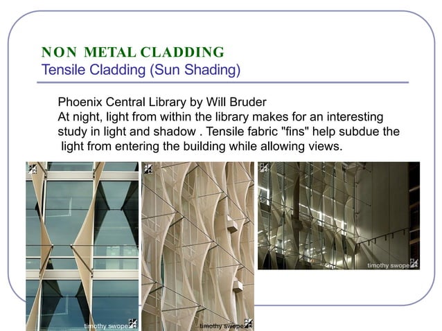 CONSTRUCTION TECHNOLOGY V - METAL COMPOSITE CLADDING NON-METAL CLADDING ...