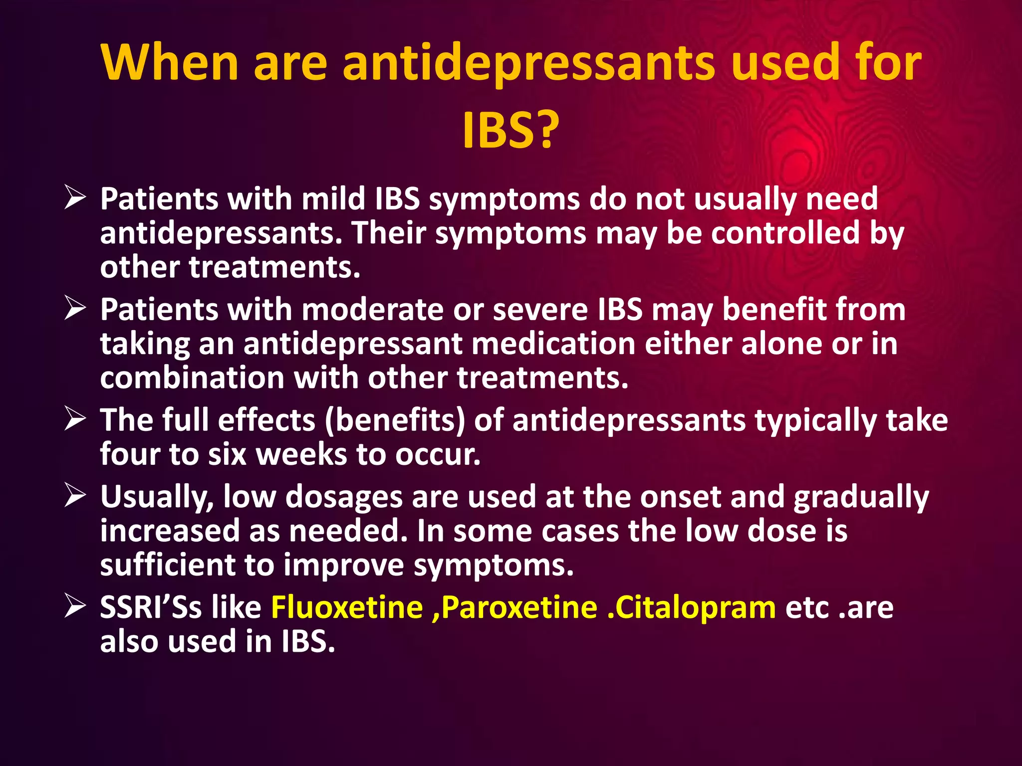 Drugs used in the treatment of irritable bowel syndrome (IBS) | PDF
