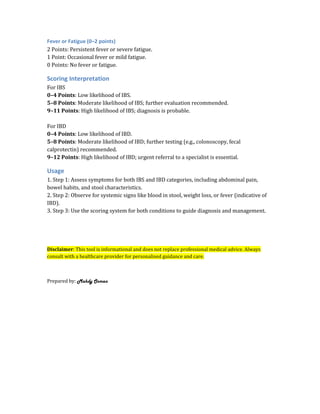 Simplified Tool to Diagnose - IBS and IBD | PDF