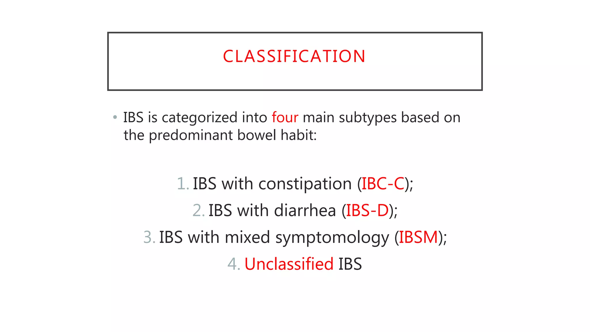 IBS(Irritable Bowel Syndrome) Management Update-2021 | PPTX