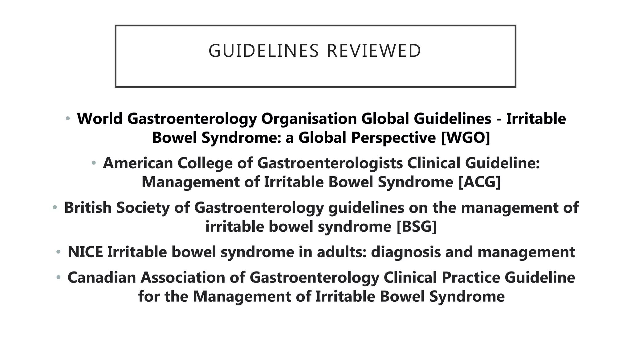 IBS(Irritable Bowel Syndrome) Management Update-2021 | PPTX