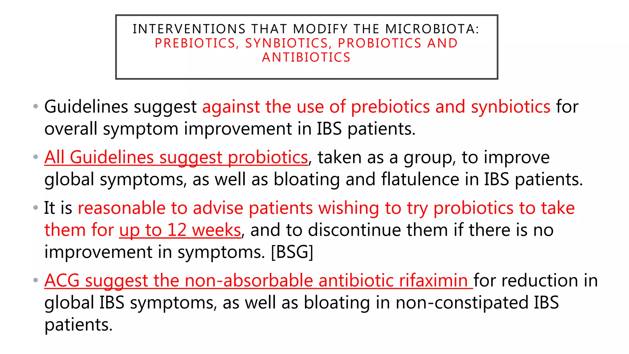 IBS(Irritable Bowel Syndrome) Management Update-2021 | PPTX