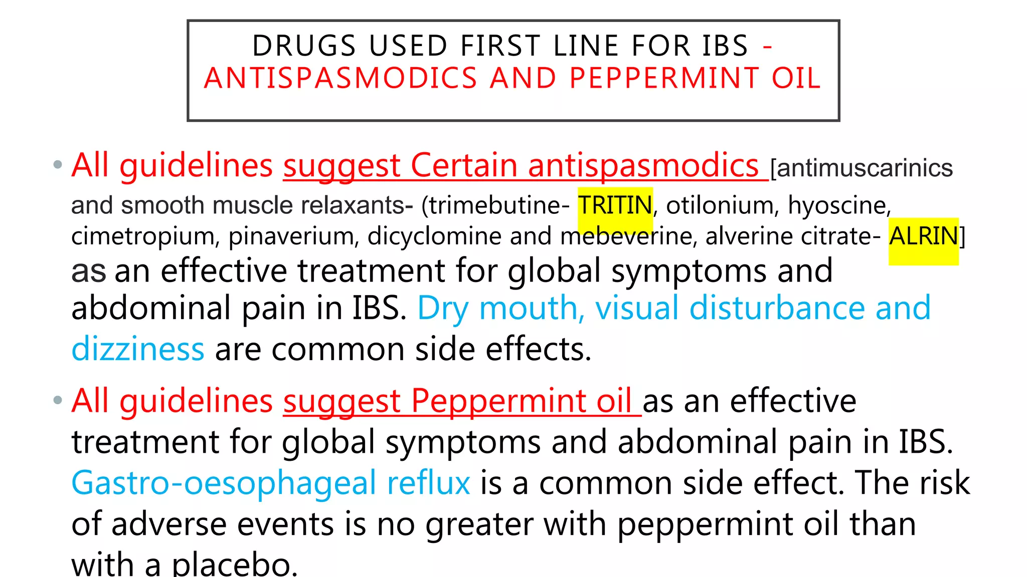IBS(Irritable Bowel Syndrome) Management Update-2021 | PPTX