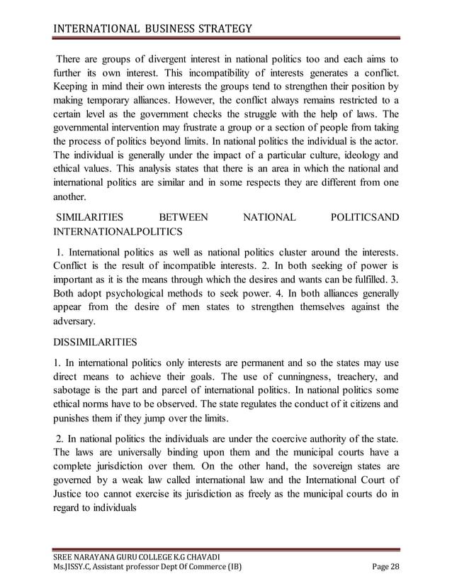 International Business Strategy Material as per Bharathiar University Syllabus base | DOCX ...