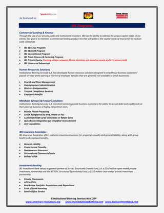 IBS Bank, N.A. | PDF