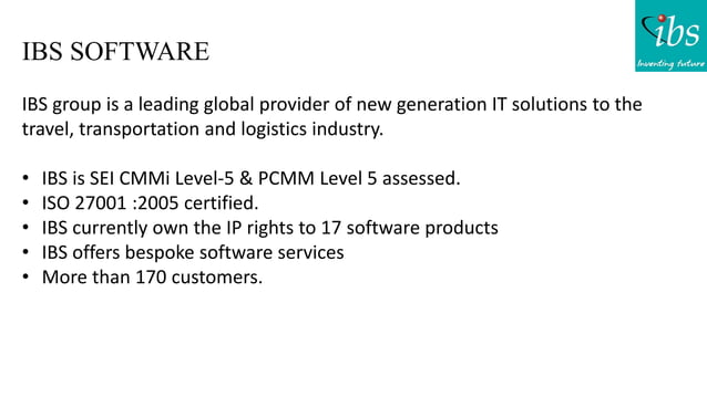Ibs software | PPTX | Air Travel | Travel Type