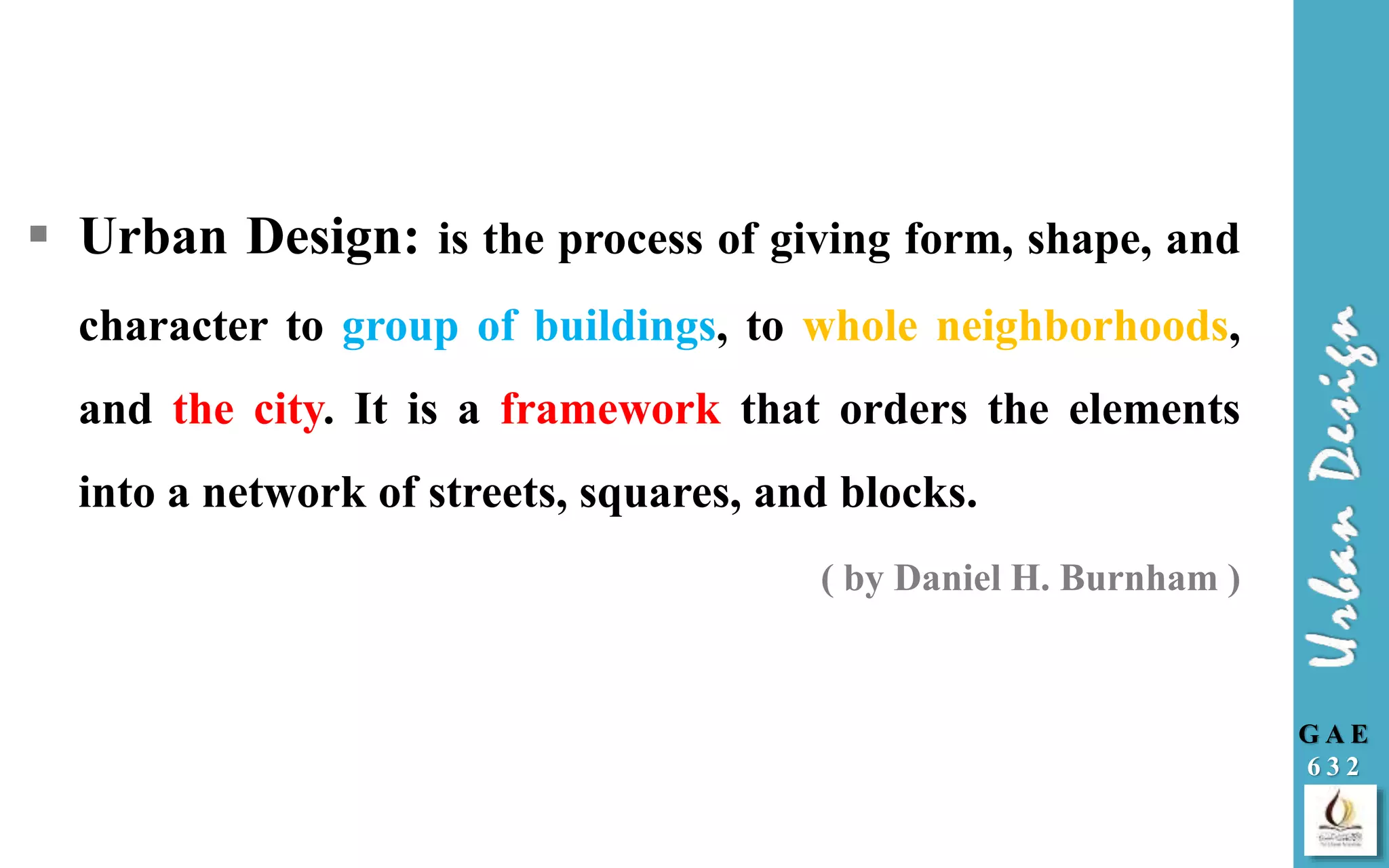 Definitions of Urban Planning, Urban Design & Architecture | PPTX