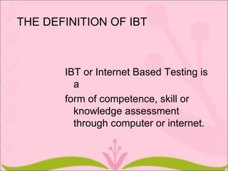 Ibt and cbt | PPT