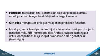 materi ilmu pengetahuan alam,pewarisan sifat, materi kelas IX | PPTX