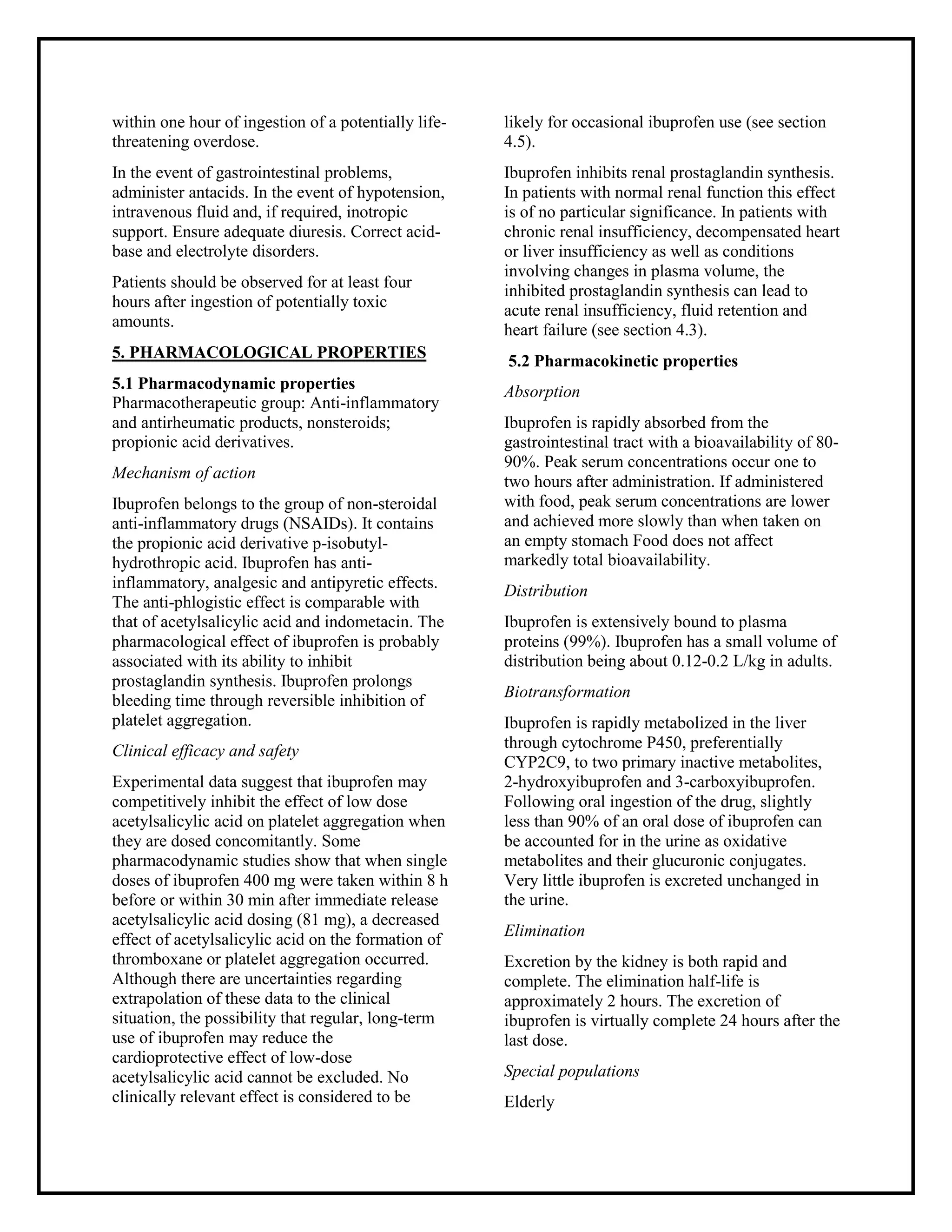 Ibuprofen 400 mg film coated tablets smpc- taj pharmaceuticals | PDF