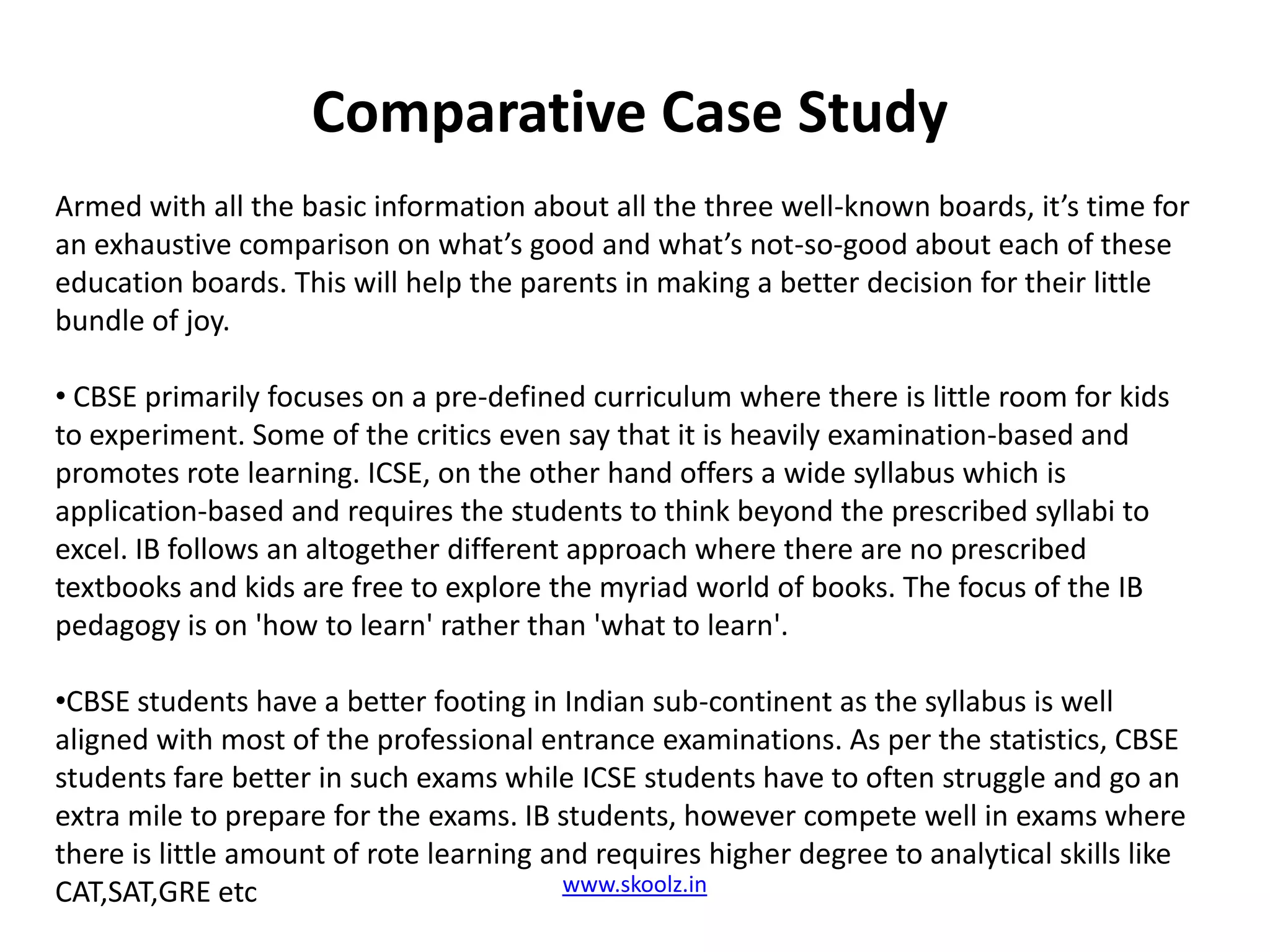 CBSE Vs ICSE Vs IB Schools | PPTX