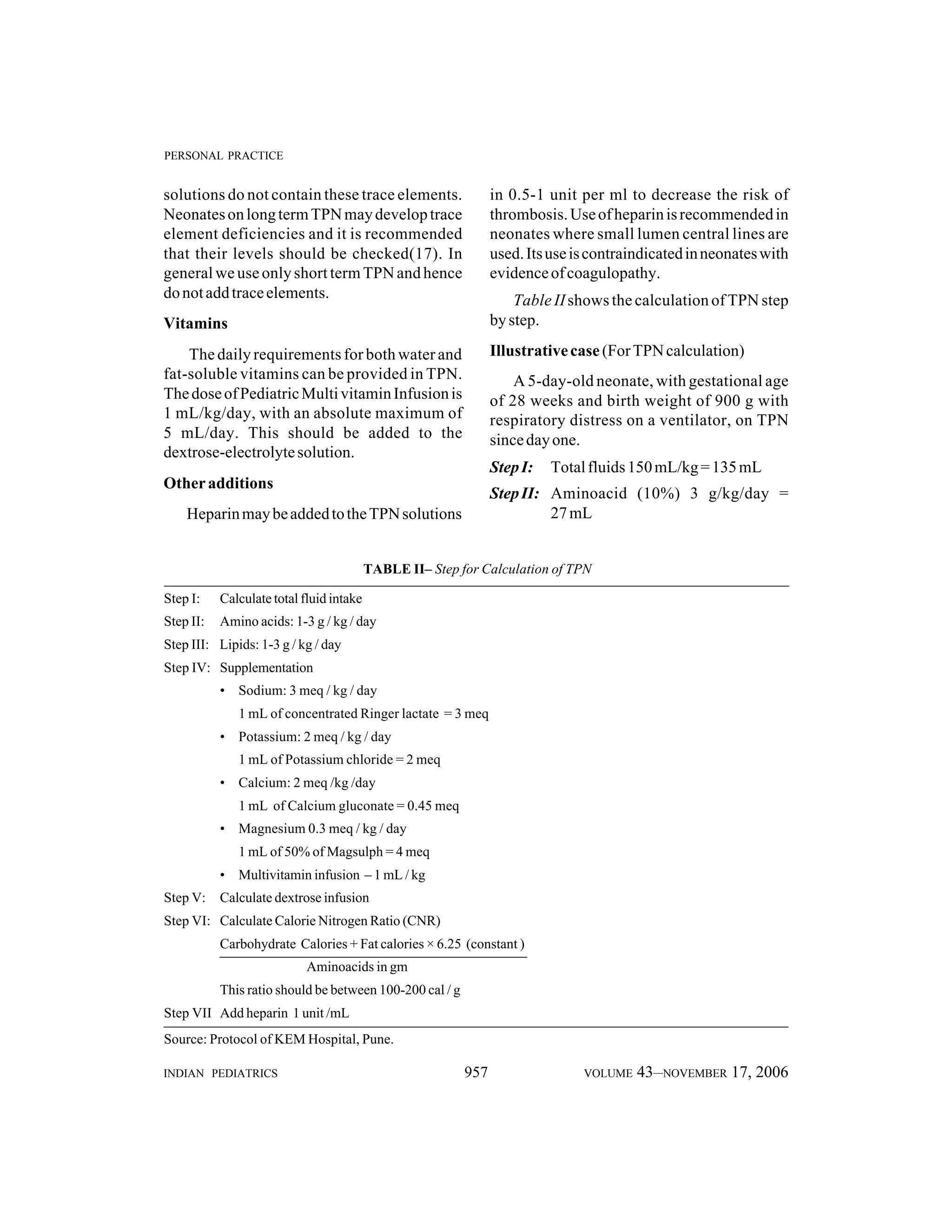 total parental nutrition in neonate guidline | PDF