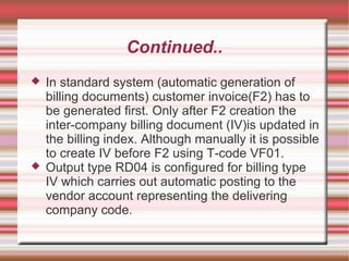 Inter Company Billing in SAP -Basics | PPT