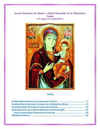 Icoana făcătoare de minuni a Maicii Domnului de la Mănăstirea Nicula (15 august şi 8 septembrie ...