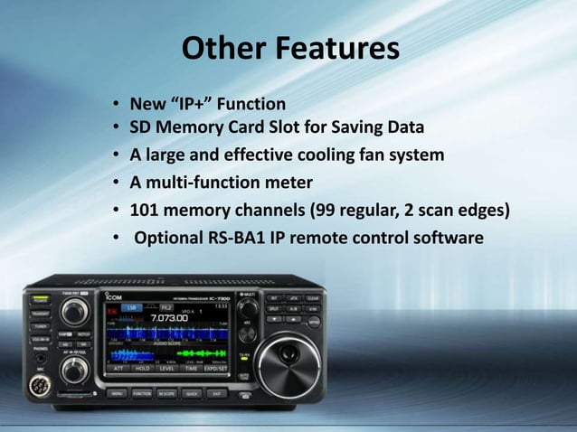 Introducing the Icom IC-7300 HF/50/70MHz Transciever | PPTX