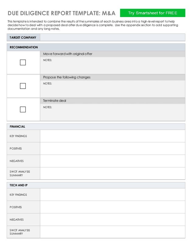 Due Diligence Report Template | PDF