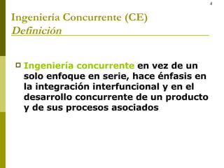 Ingeniería Concurrente en el diseño de producto y mfg | PPT
