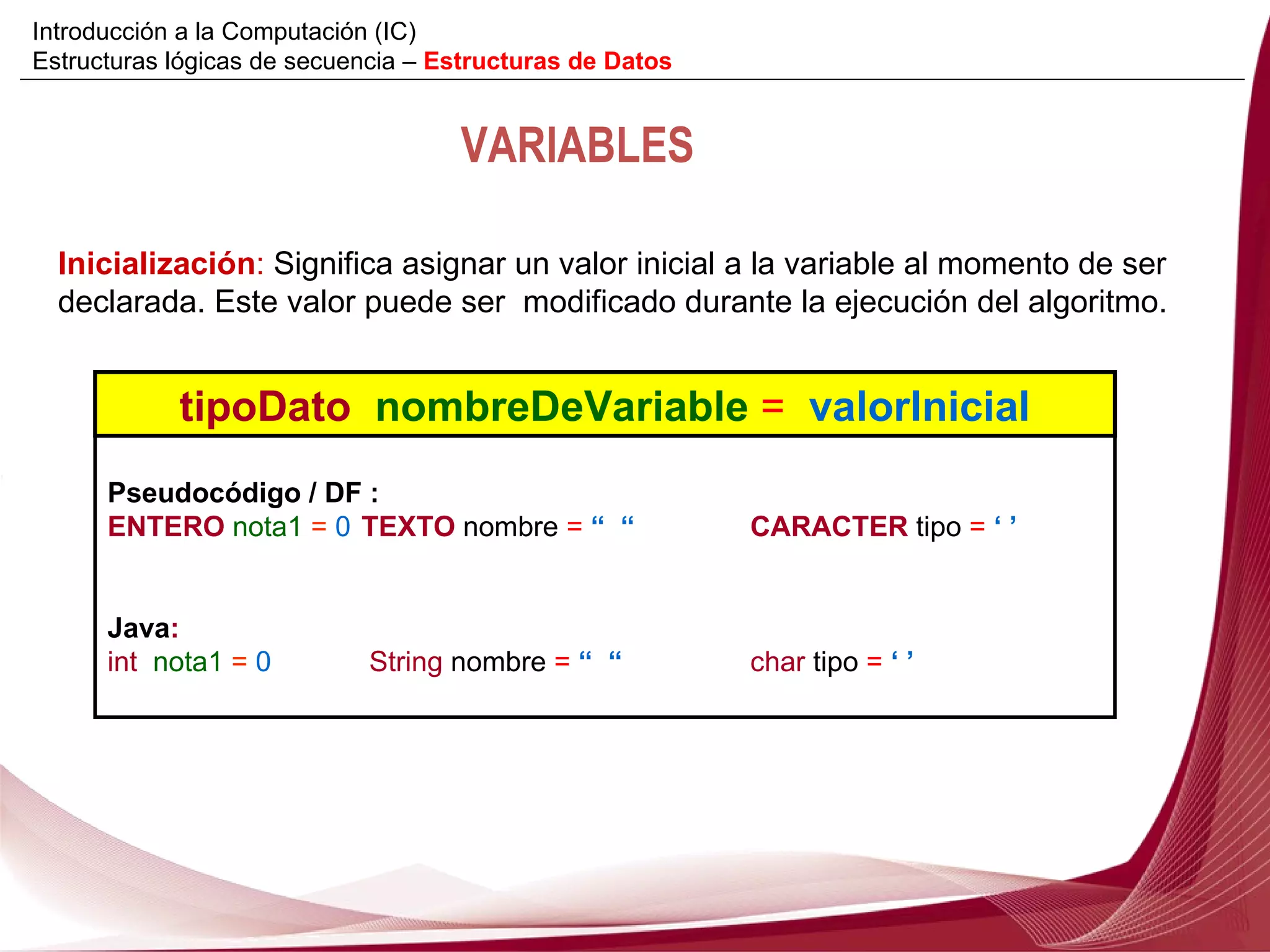 IC - Estructuras de Secuencia - Ejercicios | PPT
