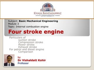 Working of four stroke petrol engine and comparison between petrol and ...