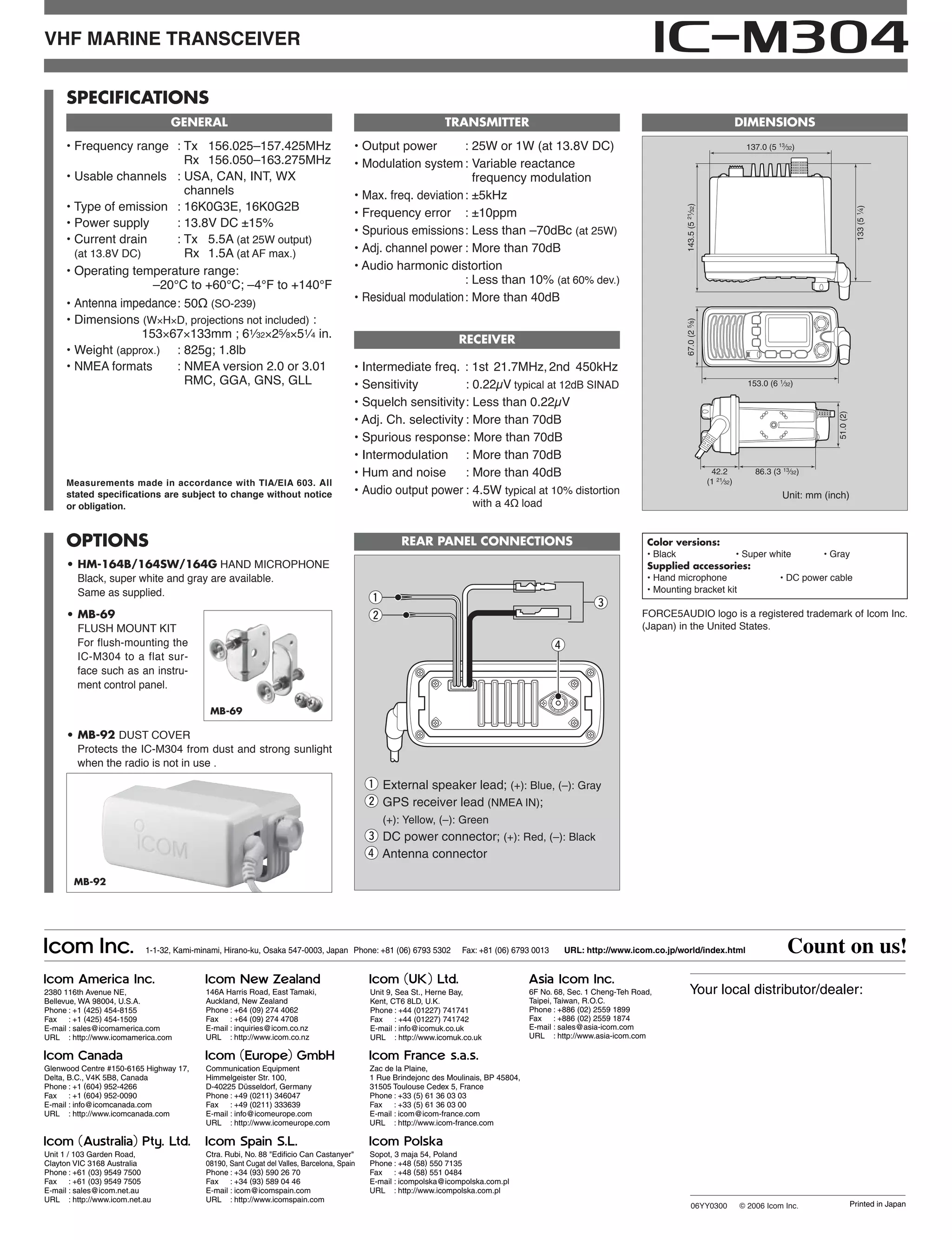 IC M304 icom | PDF