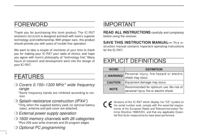 Ic rx7 instruction | PDF
