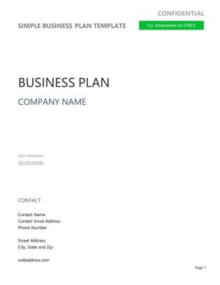 Simple Business Plan Template